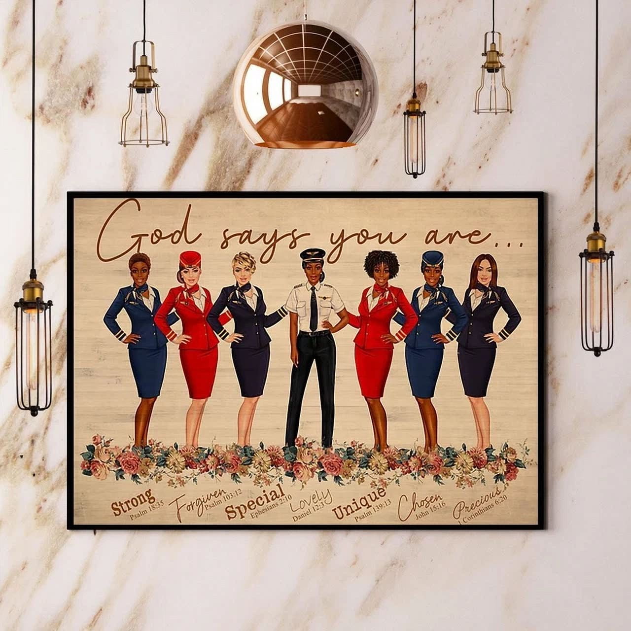 Flight Attendant God Says You Are Special Lovely Unique Paper Poster No ...