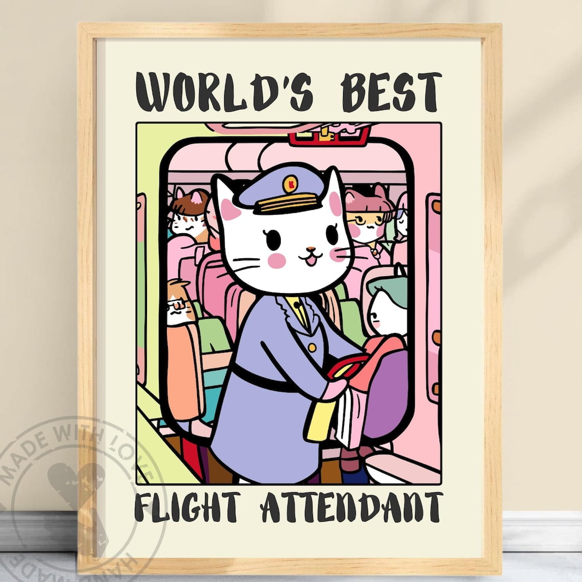 Flight Attendant Poster, World'S Best Flight Attendant Print, Funny ...