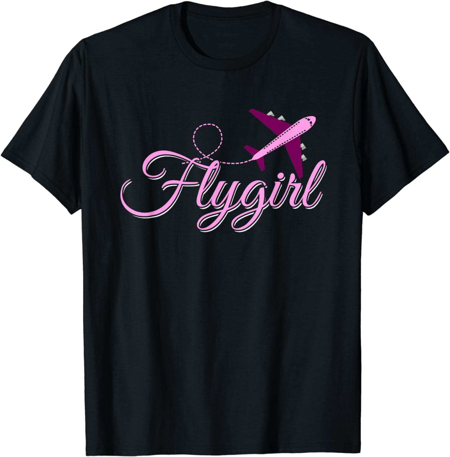 Flight Attendant T-Shirt Flygirl Airplane Pilot Stewardess - Walmart.com