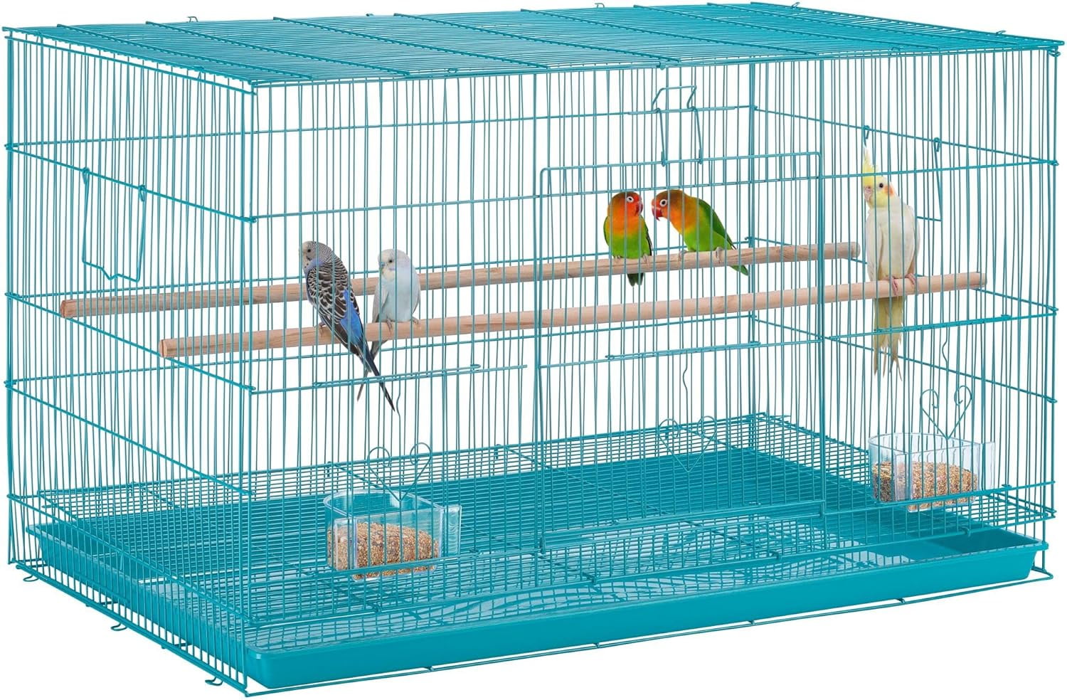 Flight Bird Cage Metal Extra Space Parakeet Cage for Medium Small Birds ...