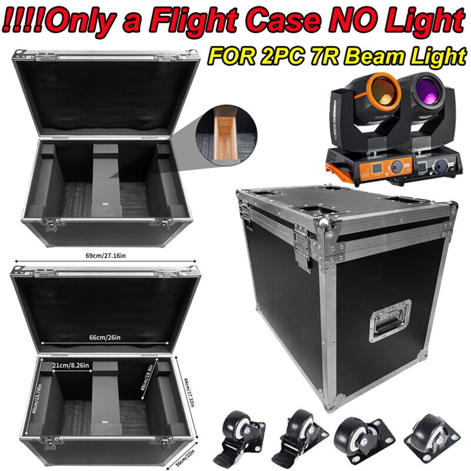 Gator Flight Case for 2pcs 7R 230W DJ Moving Head Stage Lights with ...