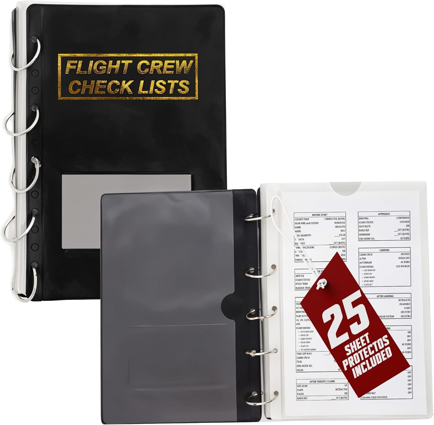 Flight Crew Checklist Binder (Maroon) with 5 Loose Leaf Rings ...