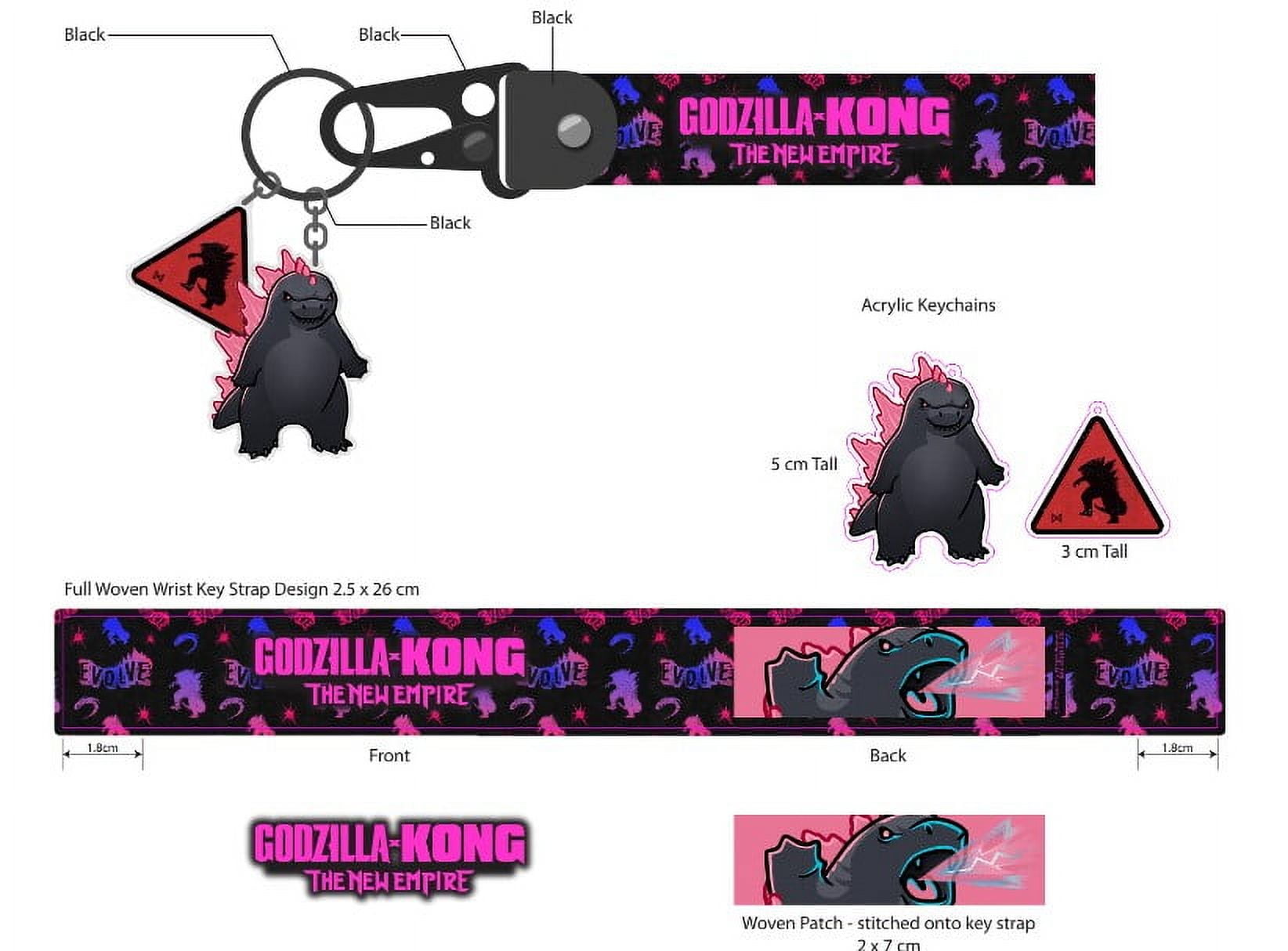 Godzilla v Kong The New Empire Keychain with Flight Crew Tags, Black ...