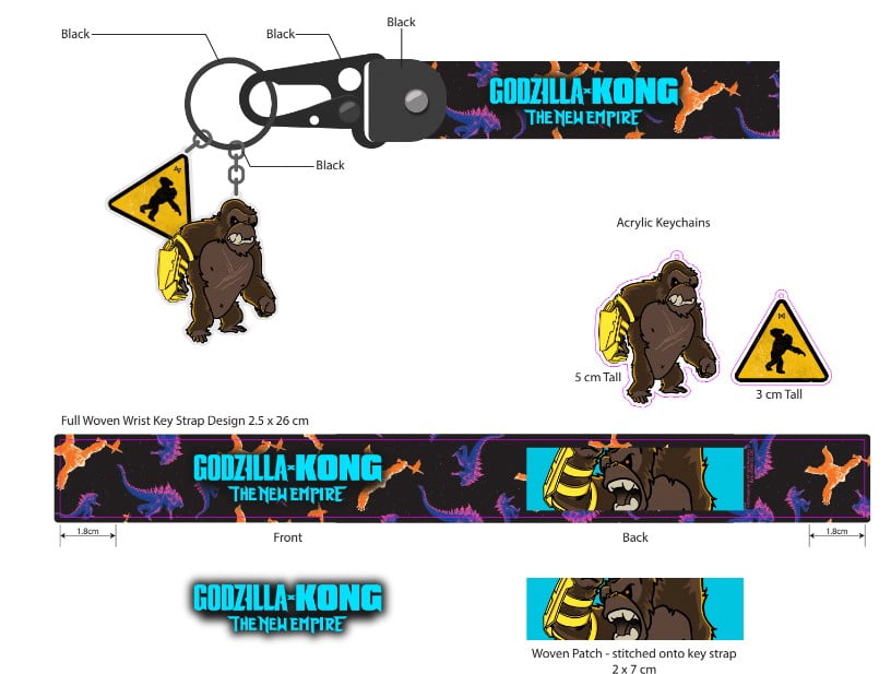 Flight Crew Tags + Key Chain - Godzilla v Kong Bundle Assortment Kong ...