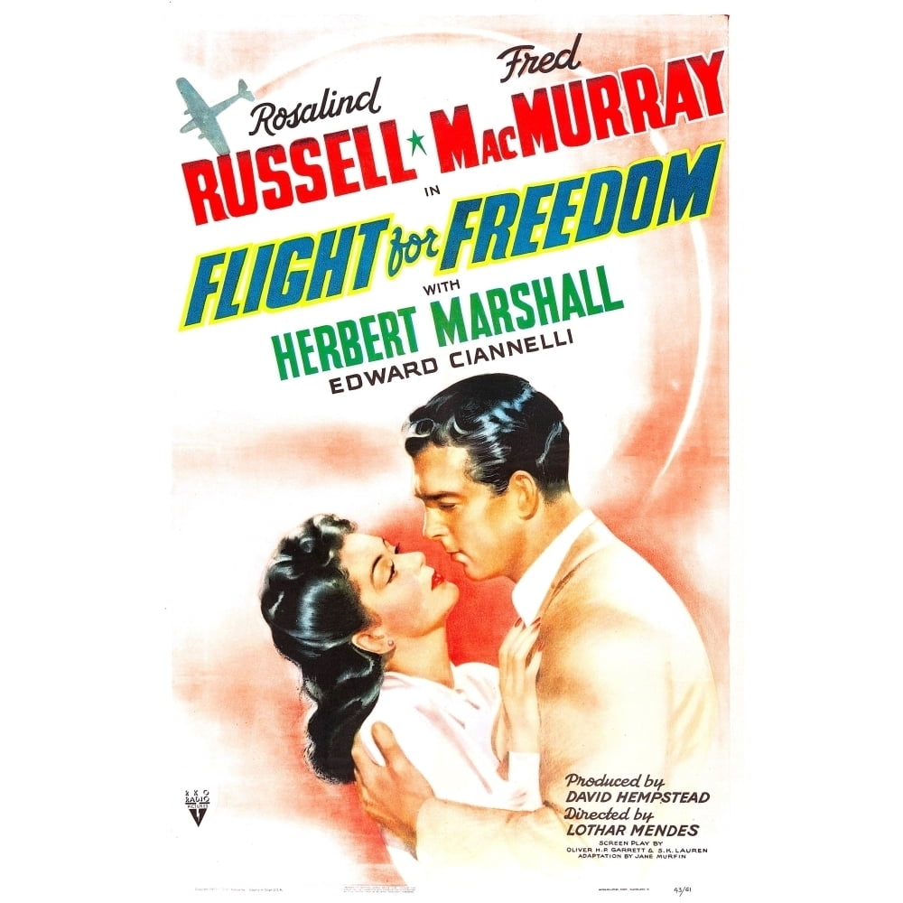 Flight For Freedom Us Poster From Left: Rosalind Russell Fred Macmurray ...
