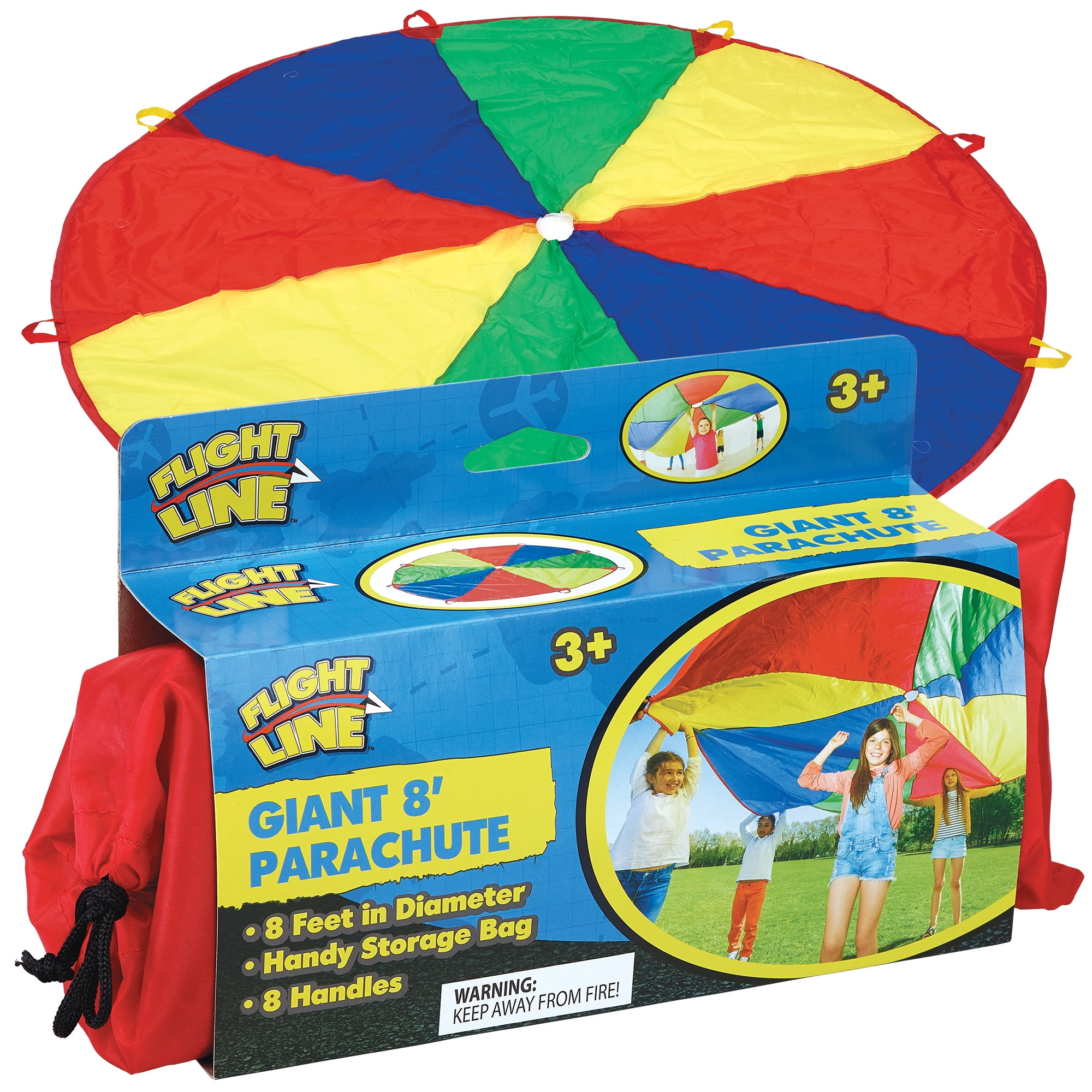 Flight Line 8ft Kids Playground Outdoor Equipment Parachute Toy w/ 8 ...