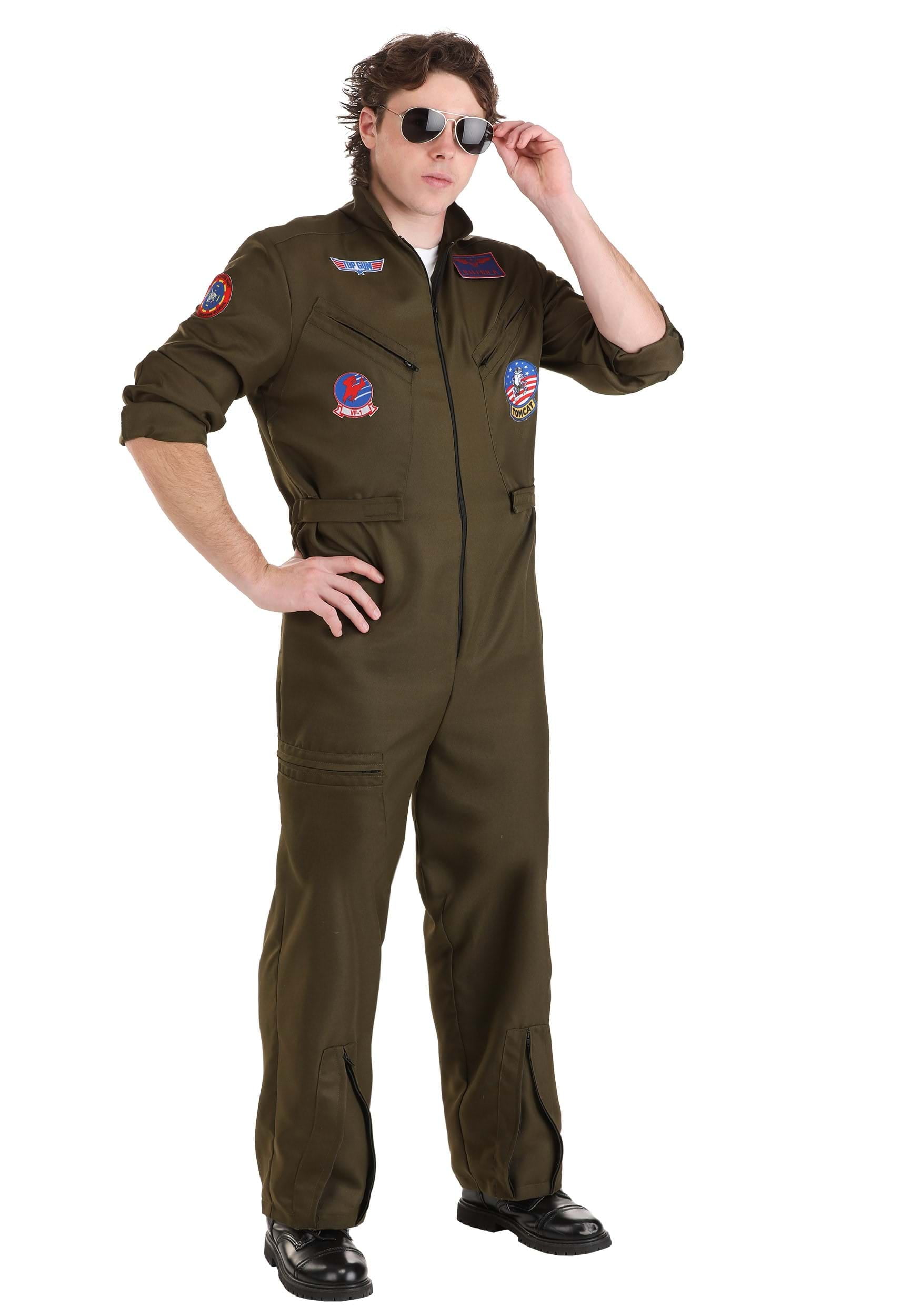 Flight Suit Top Gun Costume for Adults - Walmart.com