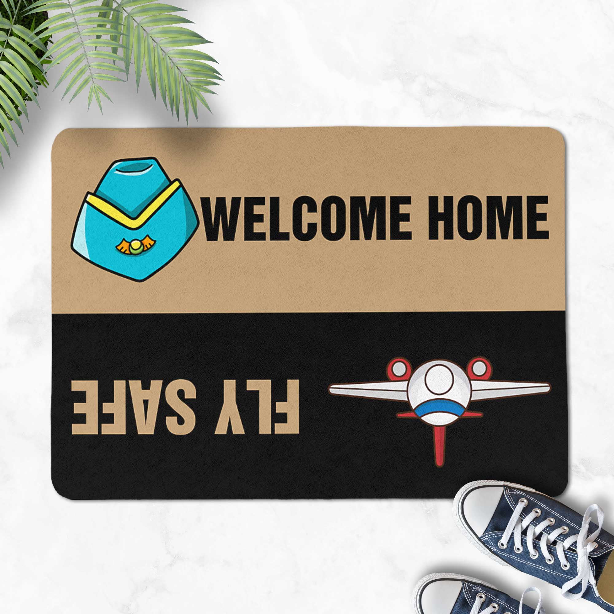Flight Welcome Home Doormat, Fly Safe Entry Rug for Pilots, Cabin Crew ...
