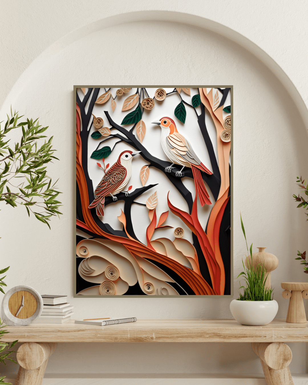 Flight of Colors - Quilled Birds Canvas Wall Art - Walmart.com