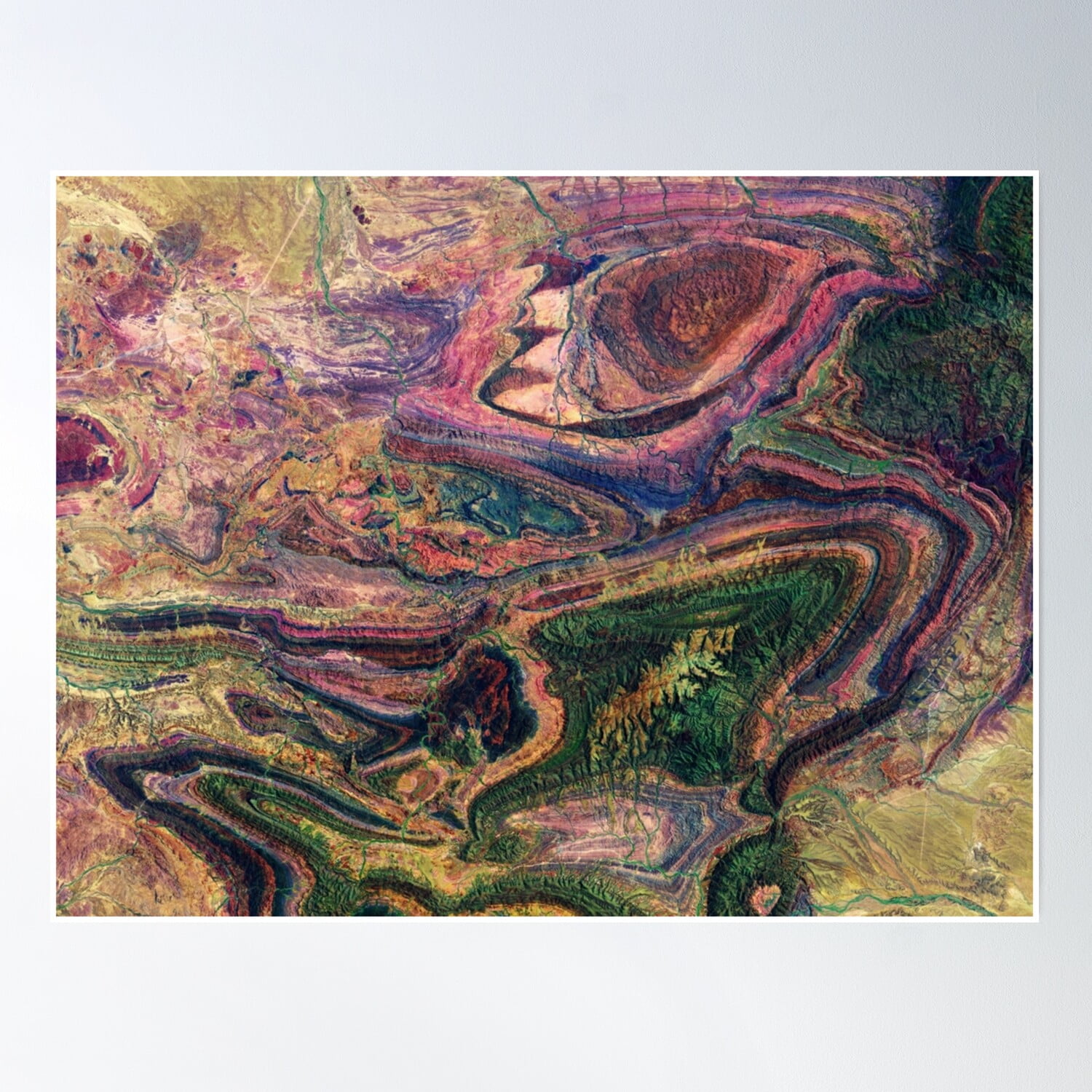 Flinders Ranges, South Australia From Space Poster Wall Art, Modern ...
