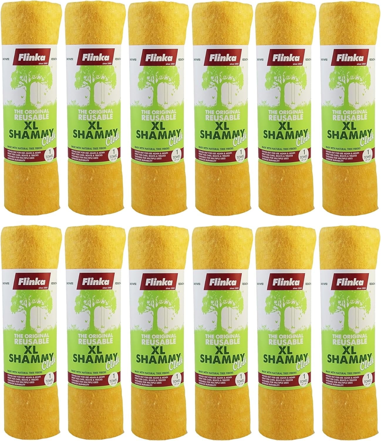 Flinka US Premium XL 12 Pack (23in x 20in) Natural and Reusable Orange ...