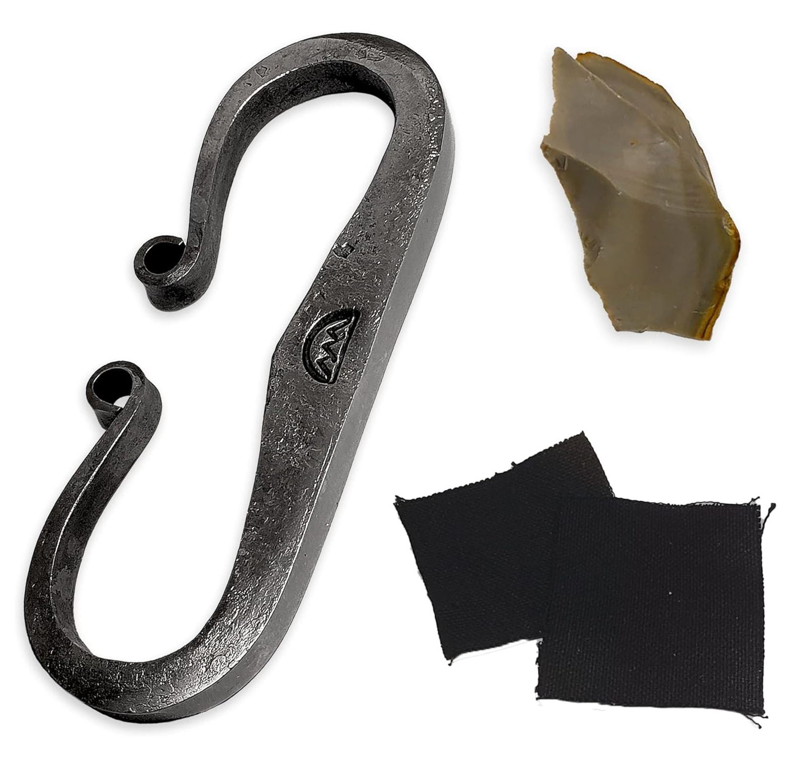Flint & Steel Firestarter Package - Starter Kit - Includes Forged Steel ...
