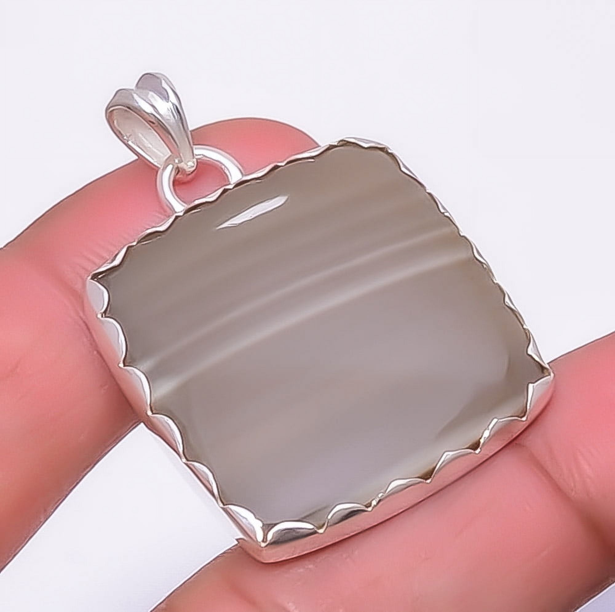Flint Stone 925 Sterling Silver Pendant 1.56"|Handmade Pendant, Gift ...