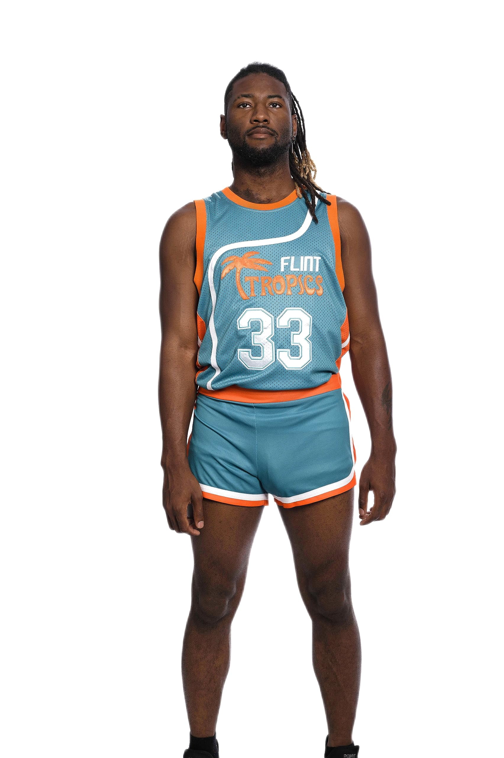 Flint Tropics Basketball Replica Green Jersey #33 Moon Halloween ...