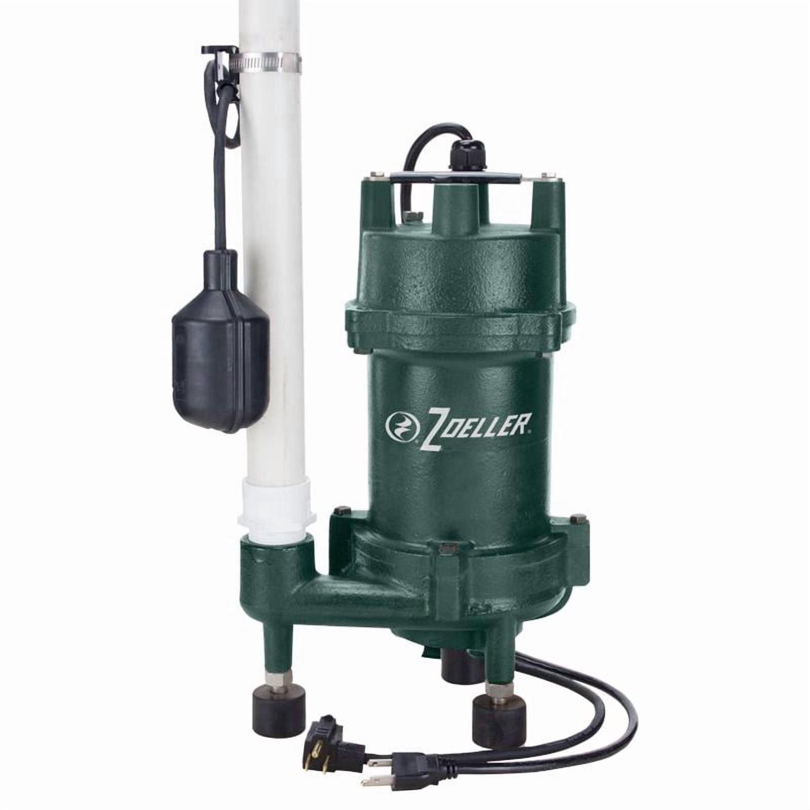 Zoeller 1 HP Cast Iron Tethered Float Switch Grinding Pump, 2535 gph ...