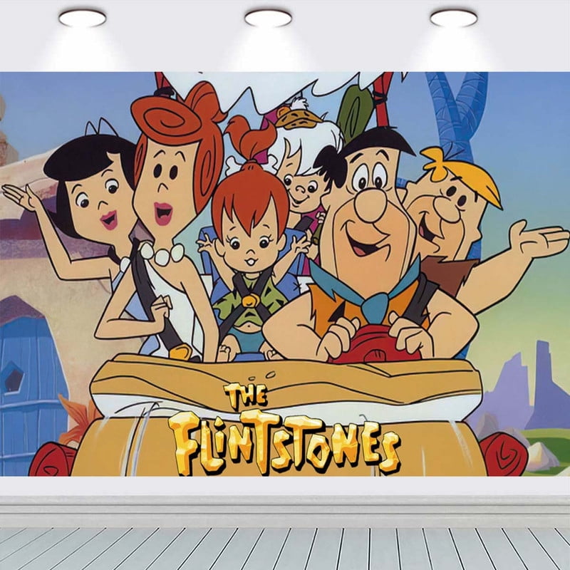 Flintstones Birthday Banner Backdrop Background Taspestry Post Wall ...
