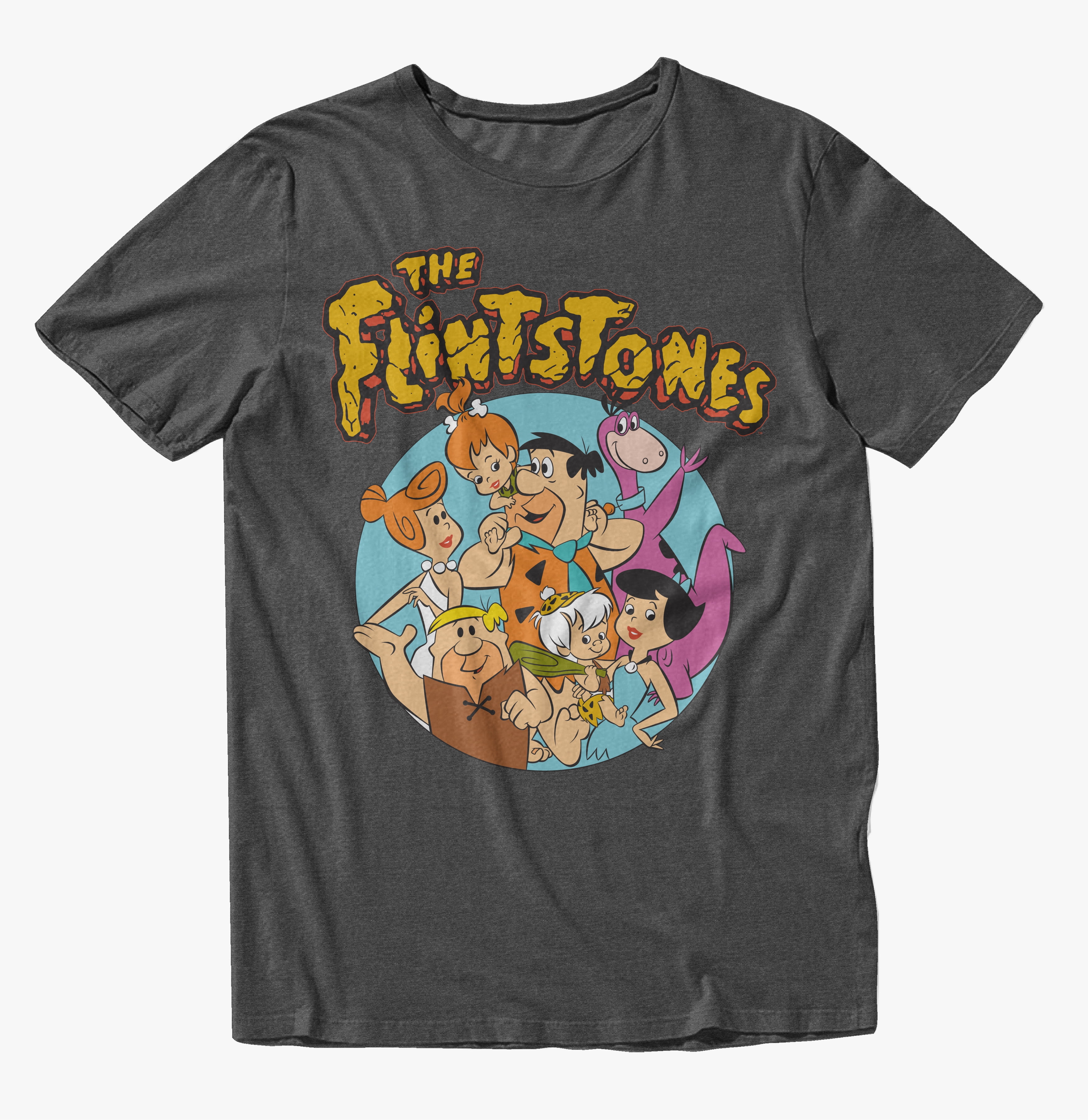 Flintstones Retro Catoon Network TV Show Family Portrait Mens and Womens Short Sleeve T-Shirt ...