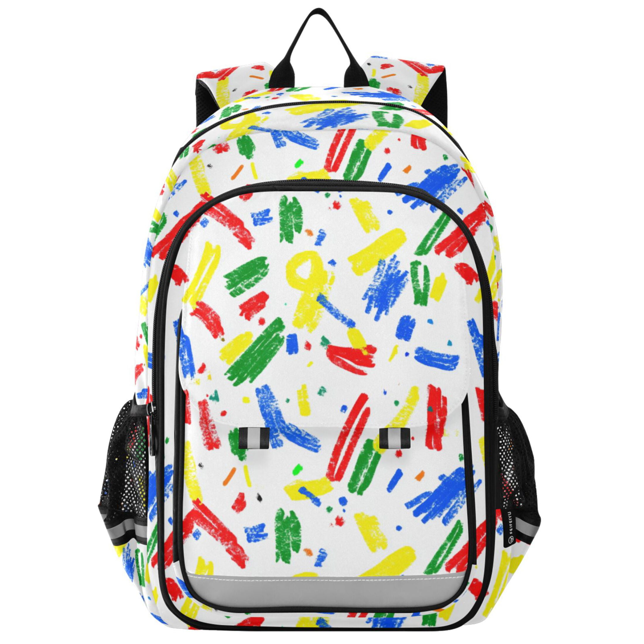 Flip Backpack Childlike Hand Drawn Pattern Elementary School Backpack ...