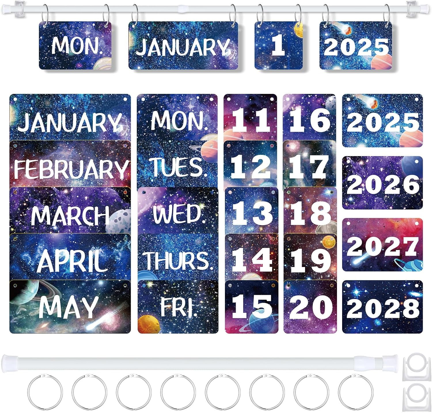 Flip Calendar Bulletin Board Set with Holder Adjustable Calendar ...