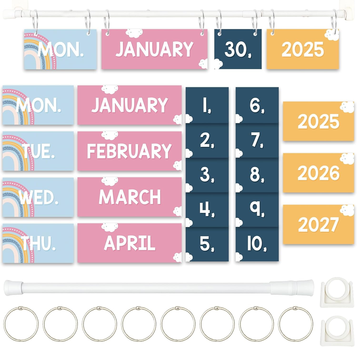 Flip Calendar for Classroom 2025–2028 – Modern Boho Bulletin Board ...