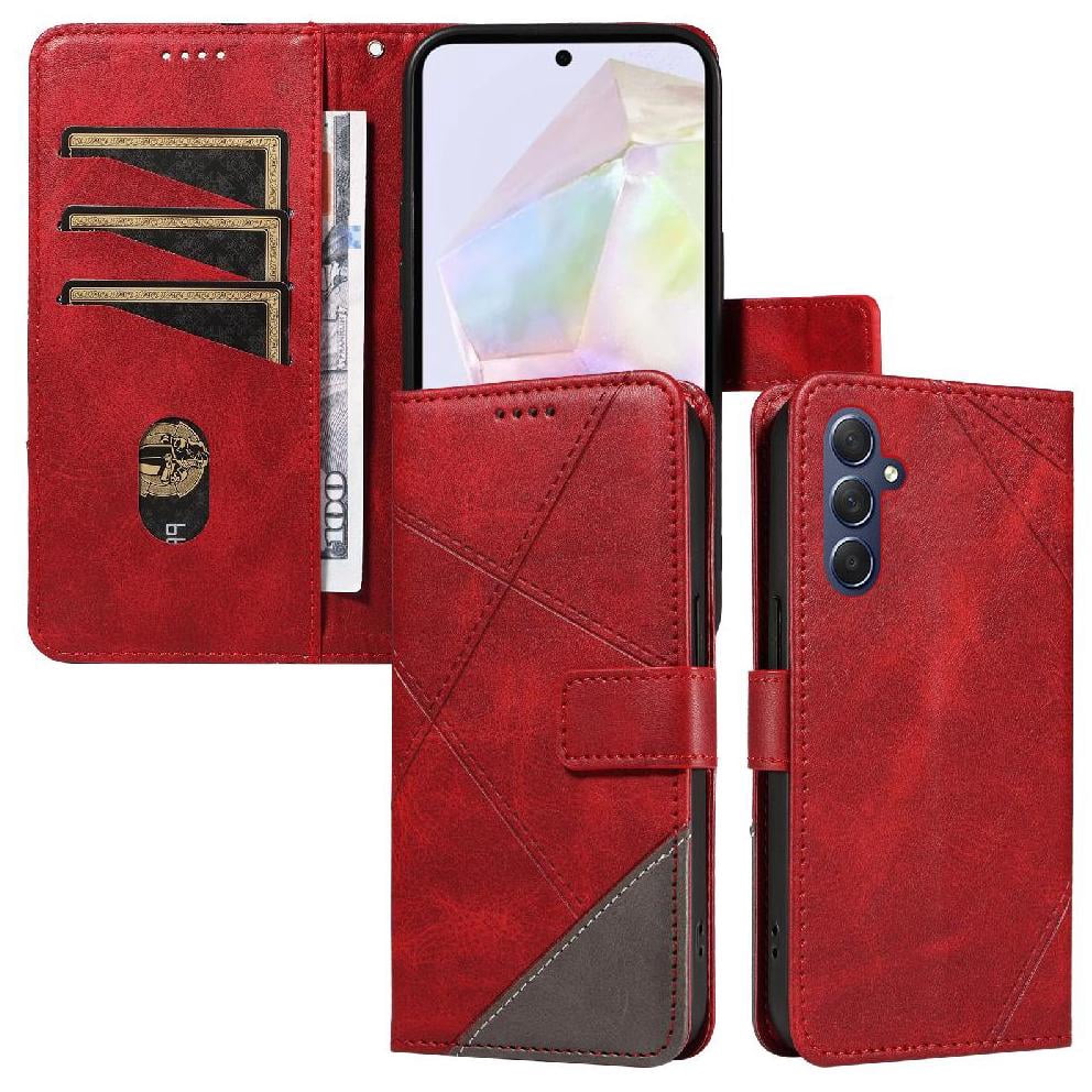 Flip Case For Samsung Galaxy A35 5G With Diamond Stitching And Card ...
