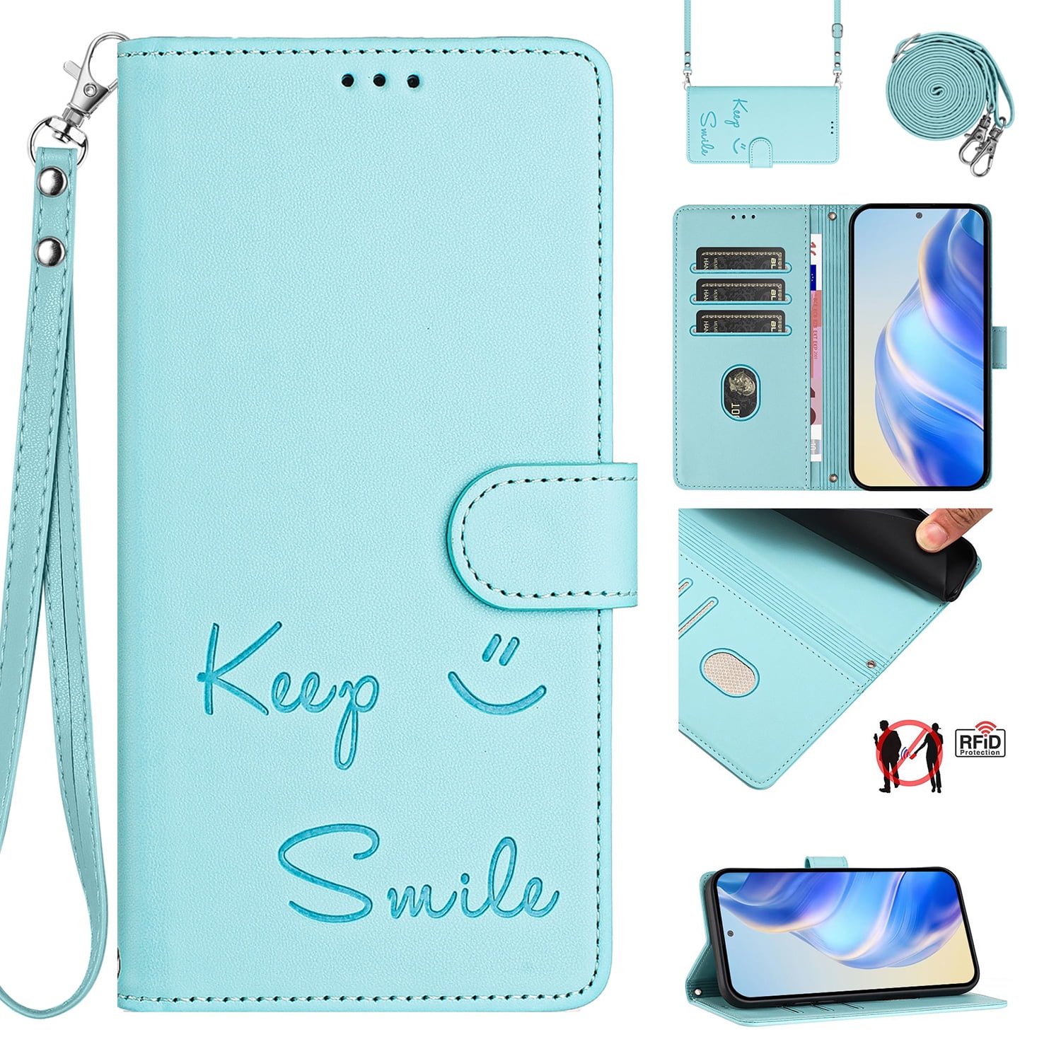 Flip Case for Samsung Galaxy A07, Embossed PU Leather Full body ...