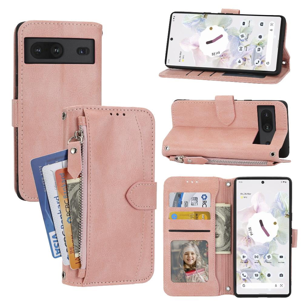 Flip Case for Google Pixel 8a Card Holder Magnetic Closure Kickstand Pu ...