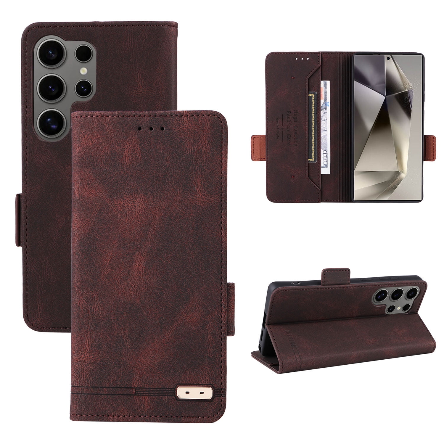 Flip Case for Samsung Galaxy S24 S24Plus S24Ultra S24FE Cover Magnetic Wallet with Buckle Card ...