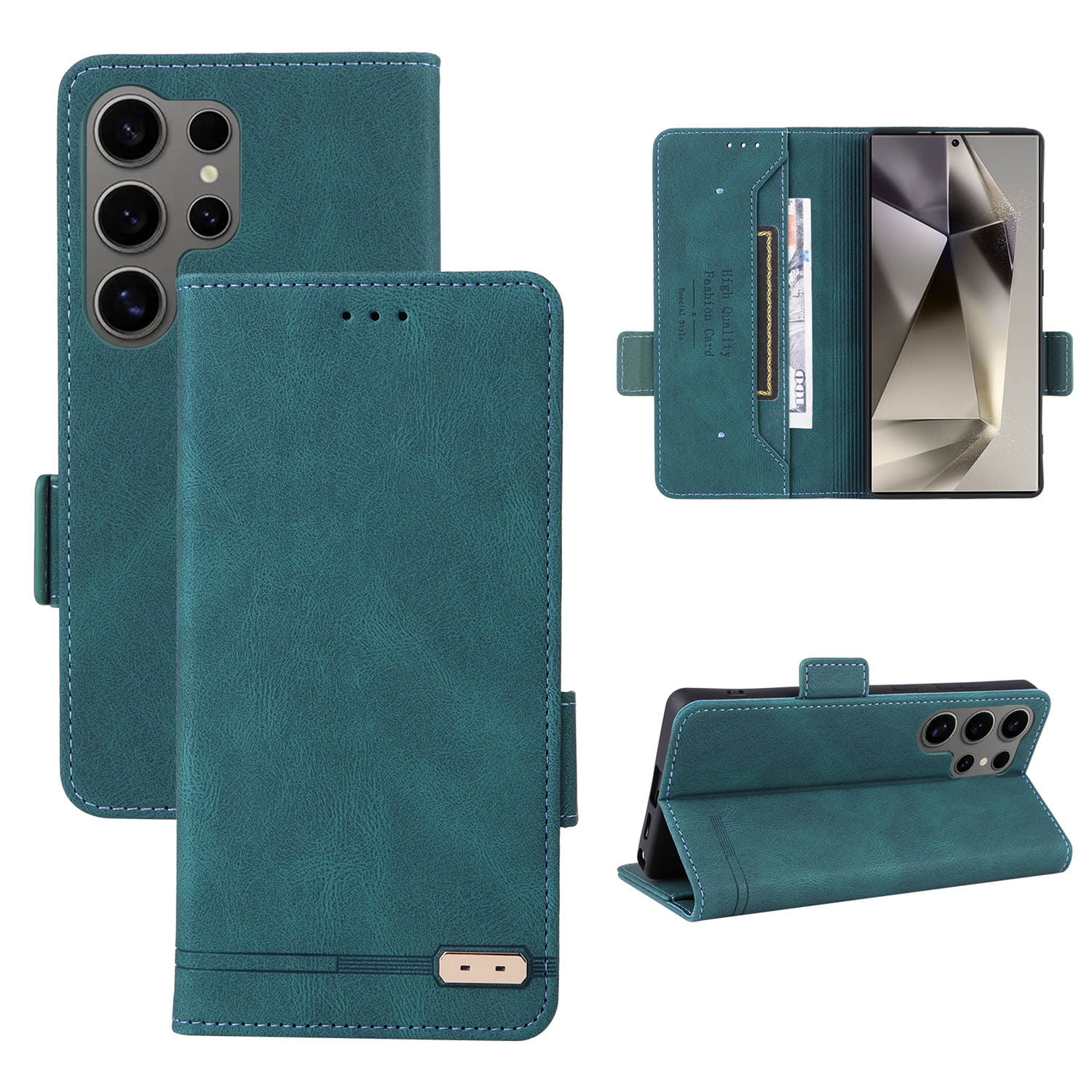 Flip Case for Samsung Galaxy S24 S24Plus S24Ultra S24FE Cover Magnetic Wallet with Buckle Card ...