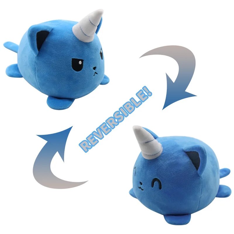 Flip Cat Plush Toy Reversibles Animals Double-Sided Flip Doll Pillow ...
