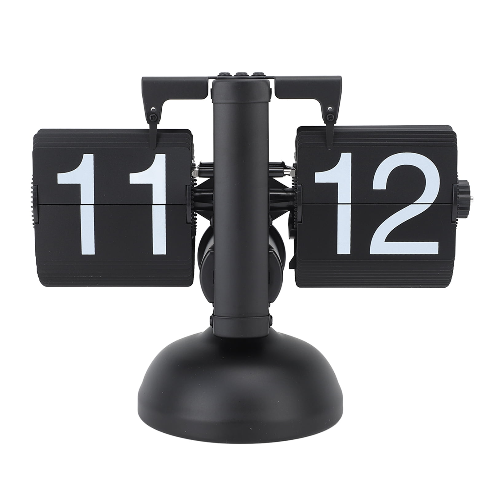 Flip Clock Large Number Battery Powered Stainless Steel Tabletop Retro ...