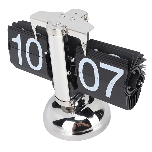 Flip Clock Large Number Battery Powered Tabletop Retro Flip Clock for ...