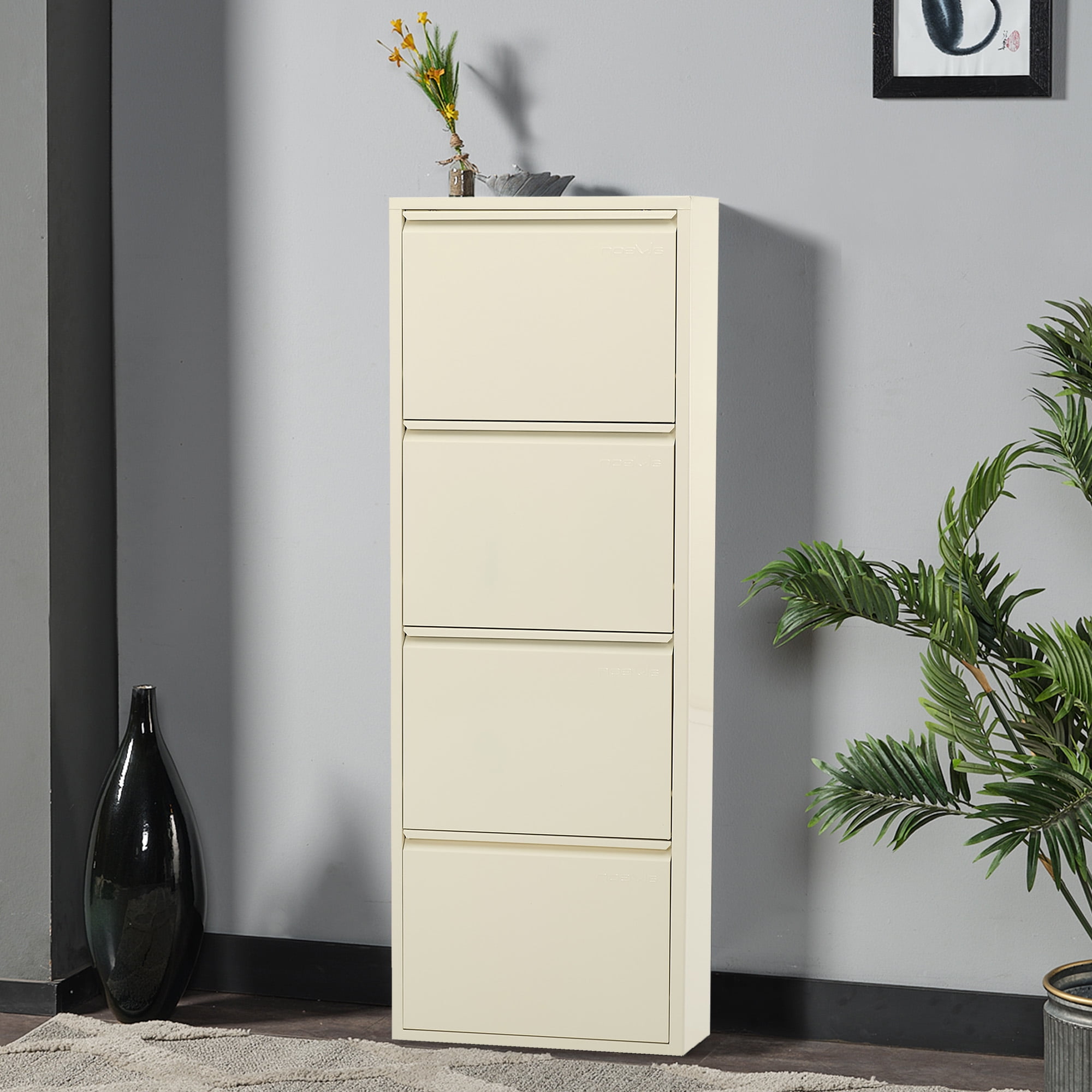 Flip Drawer Shoe Cabinet, Storage Organizer, Freestanding Shoe Rack ...