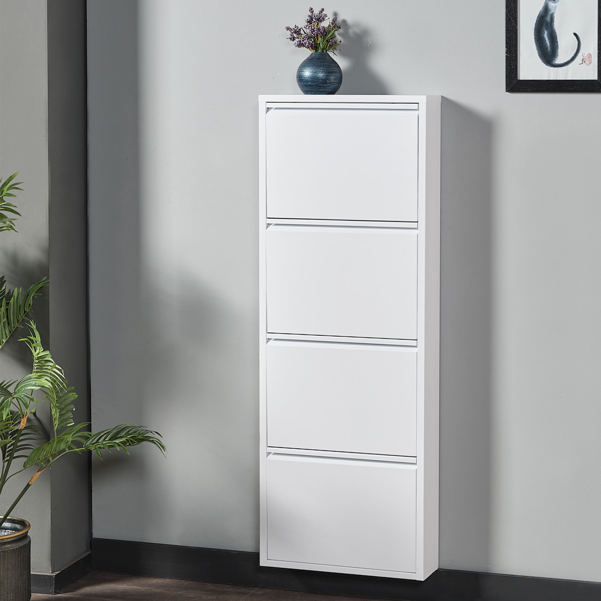 Flip Drawer Shoe Cabinet, Storage Organizer, Freestanding Shoe Rack ...
