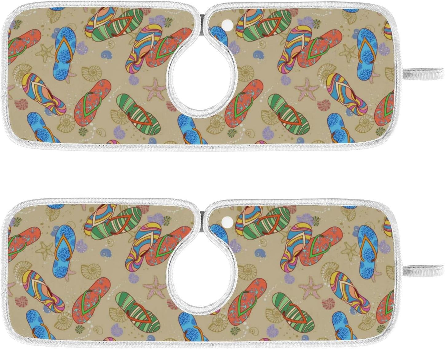 Flip Flop Beach Sink Splash Guard for Faucet 2 Packs Faucet Absorbent ...