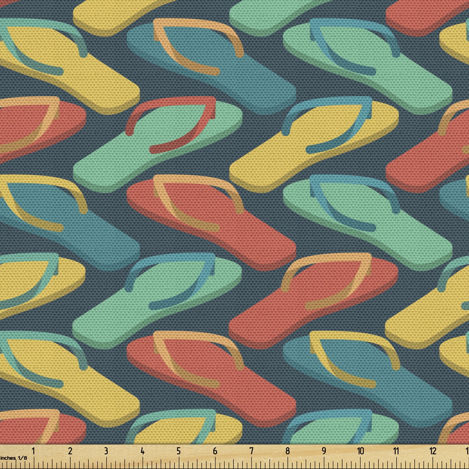 Ambesonne Flip Flop Fabric by the Yard Upholstery, Zigzag Design ...