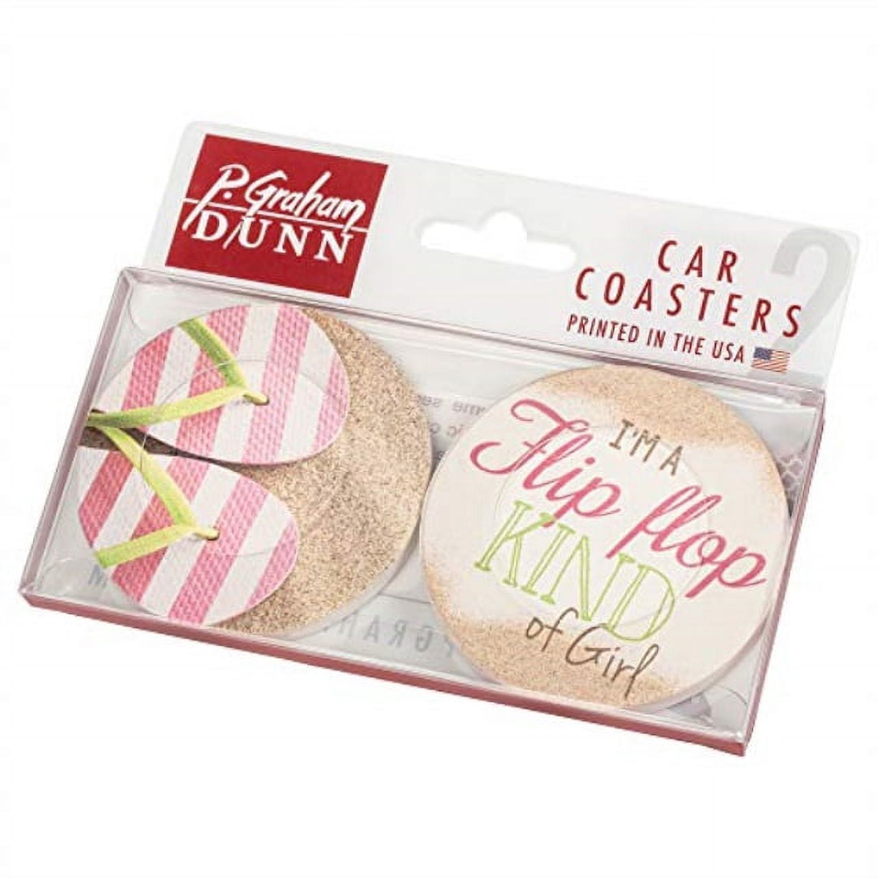 Flip Flop Kind of Girl Pink Flips 2.75 x 2.75 Absorbent Ceramic Car ...
