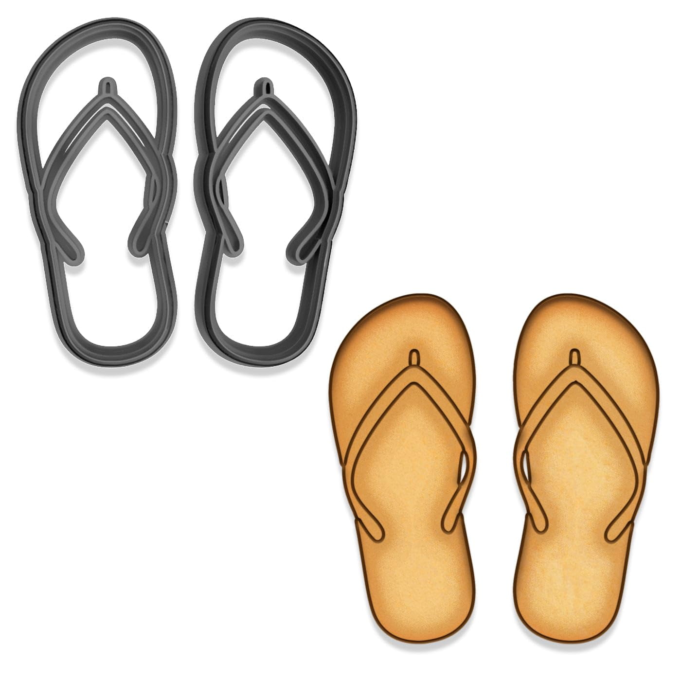 Flip-Flop Sandals Cookie Cutter Set - 4" Tall, Beach Theme Cookie Molds ...