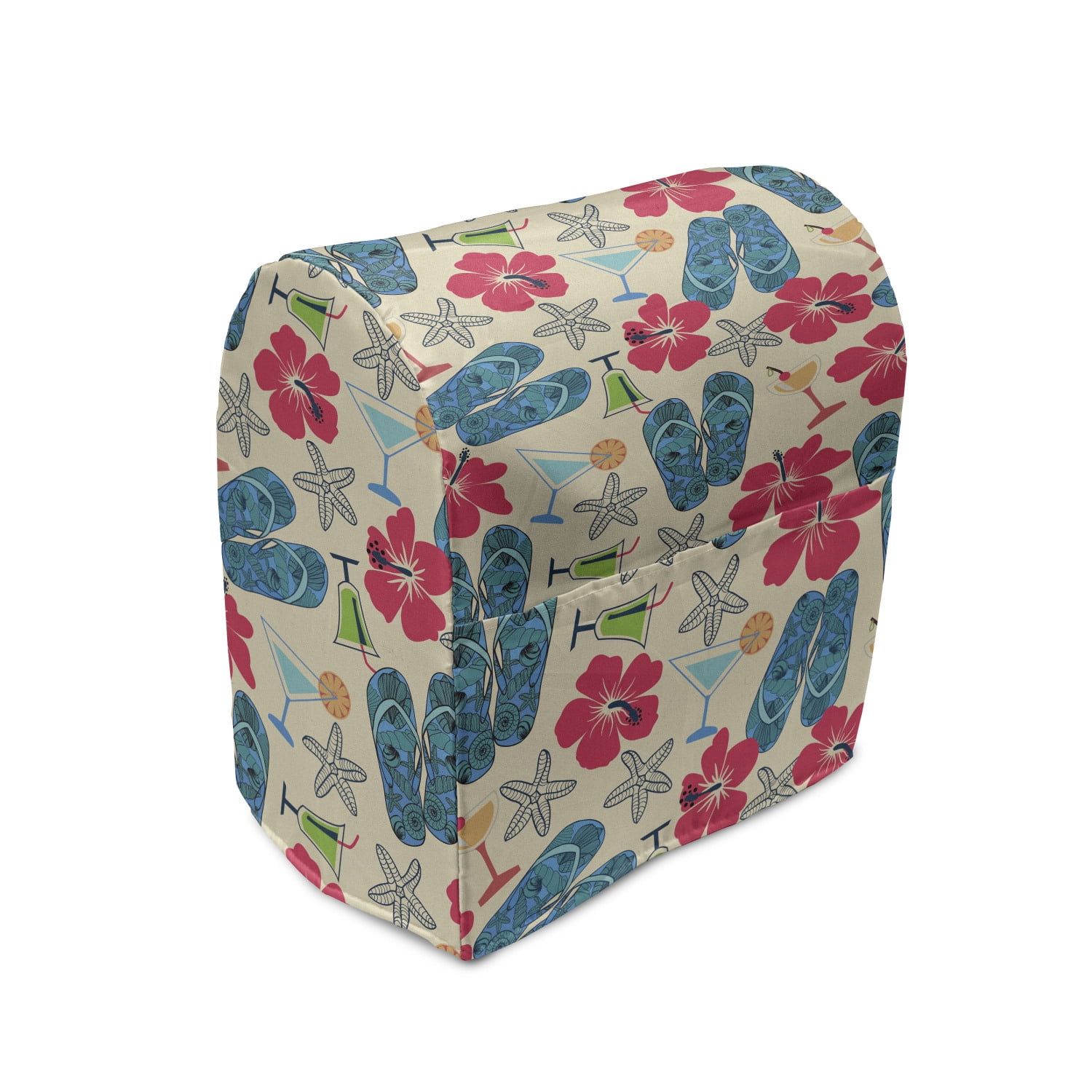 Flip Flop Stand Mixer Cover, Exotic Summers Hibiscus Flower Starfishes ...