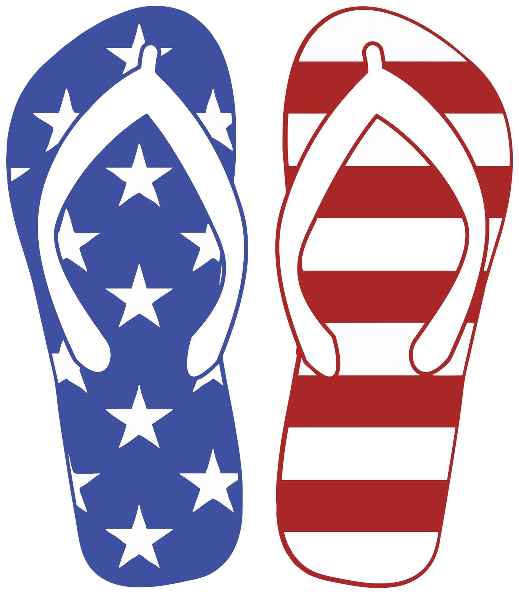 Flip Flop Stars and Stripes USA Vinyl Sticker, 5 Inch, Indoor/Outdoor ...