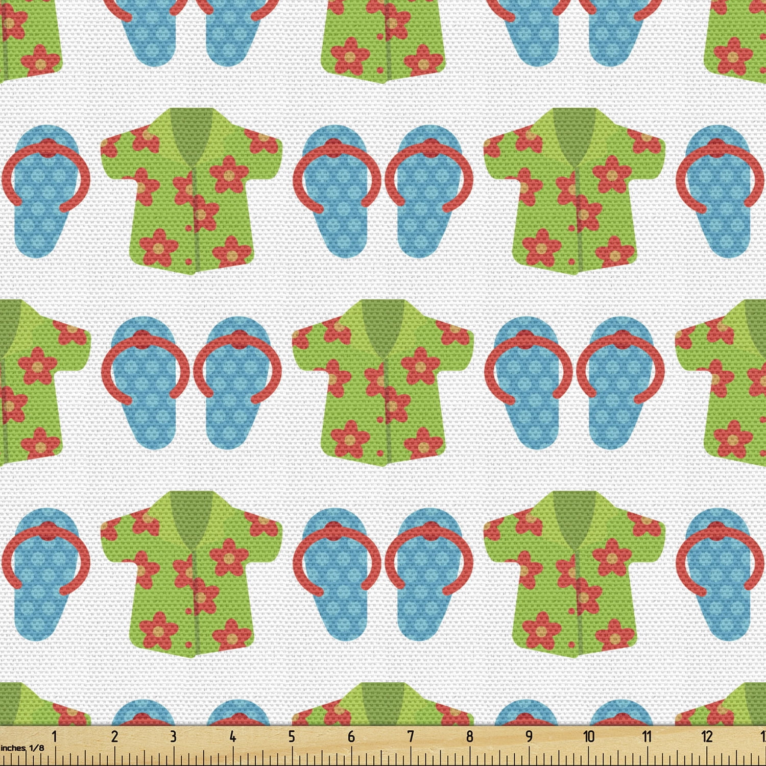 Ambesonne Flip Flop Fabric by the Yard Upholstery, Exotic Floral Shirts ...