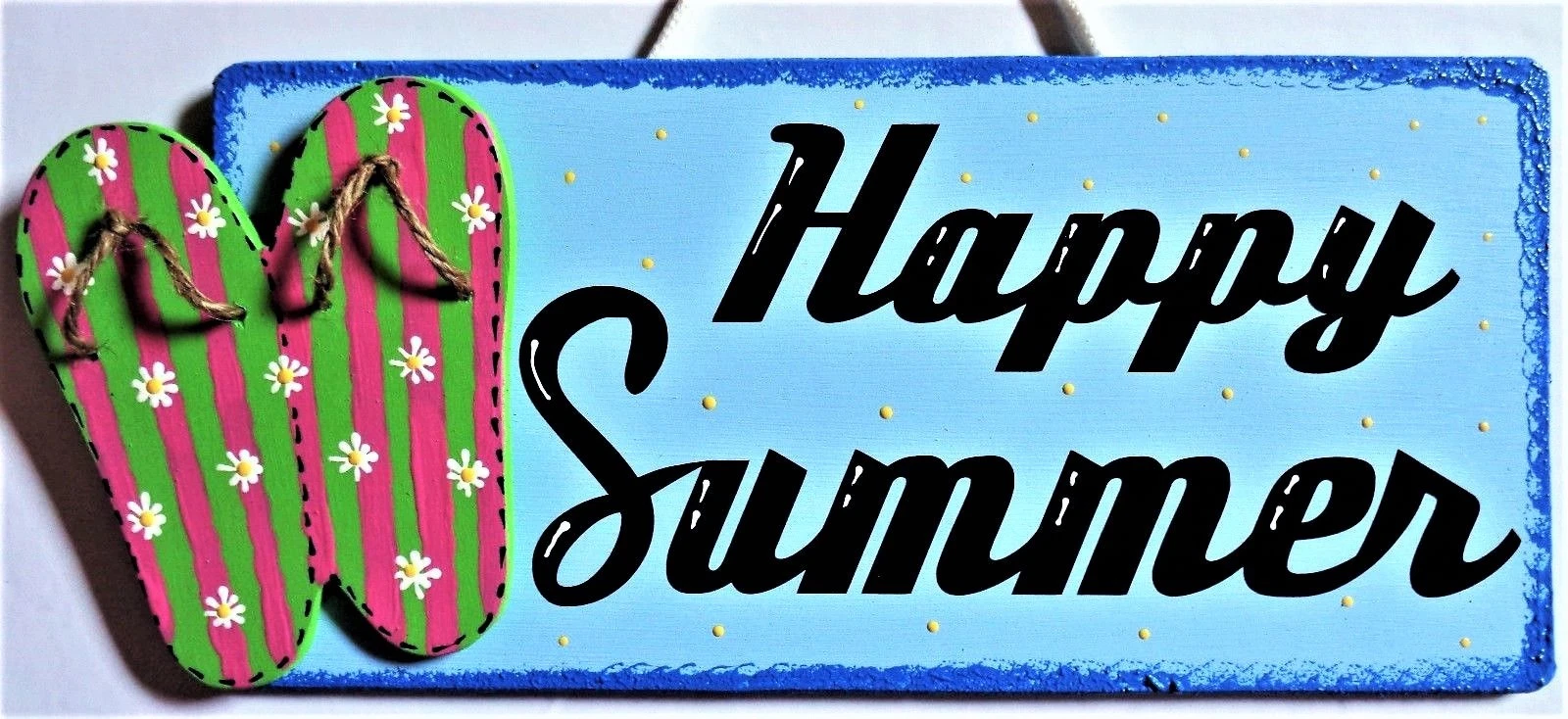 Flip Flops Happy Summer Sign Wall Hanging Plaque Home Deck Backyard ...