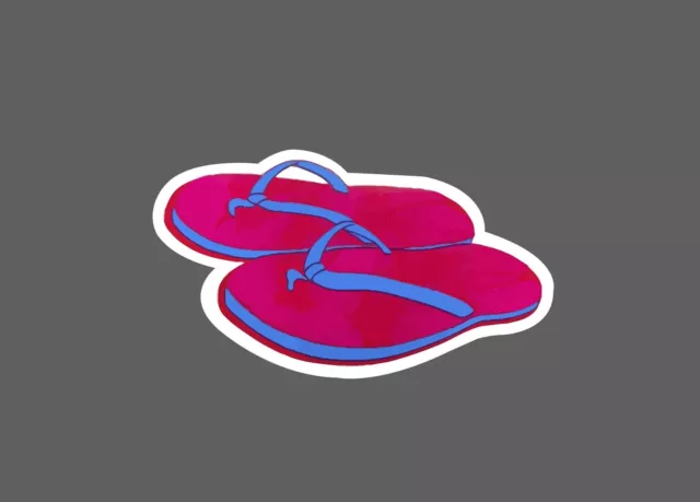 Flip Flops Sticker Pink Beach Waterproof Sticker Phone Decal Water ...