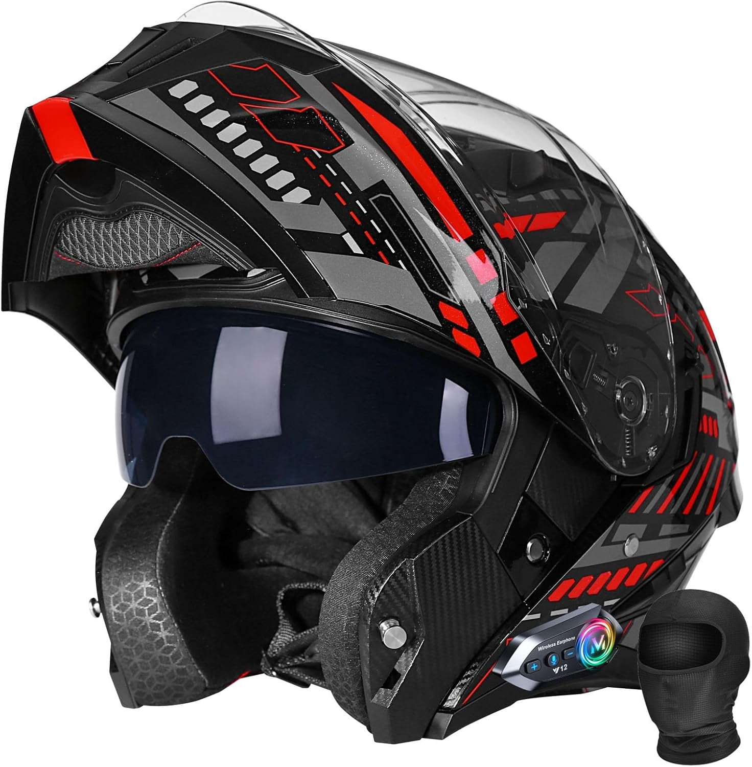 Flip Up Full Face Modular Motorcycle Helmet DOT Approved Quick-Switch ...
