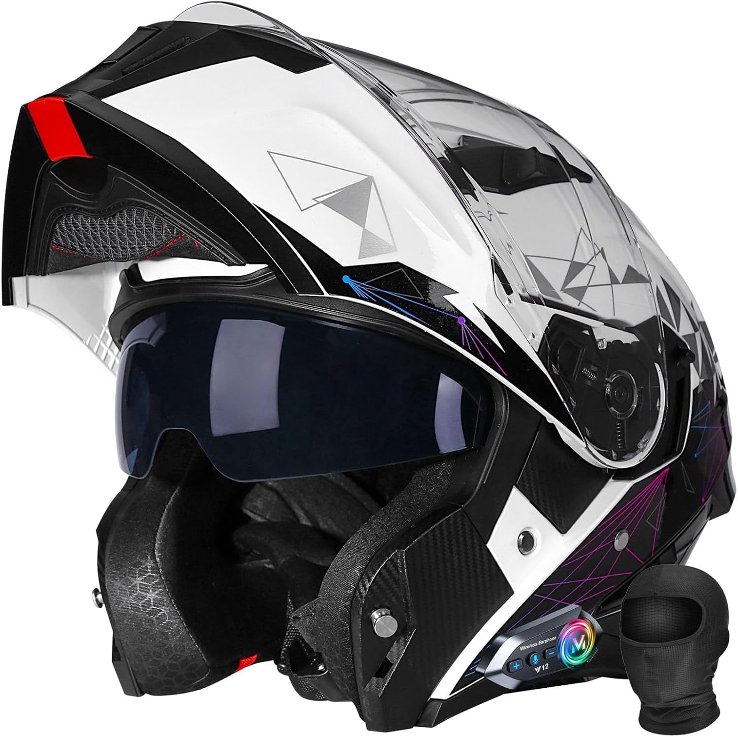 Flip Up Full Face Modular Motorcycle Helmet DOT Approved Quick-Switch ...