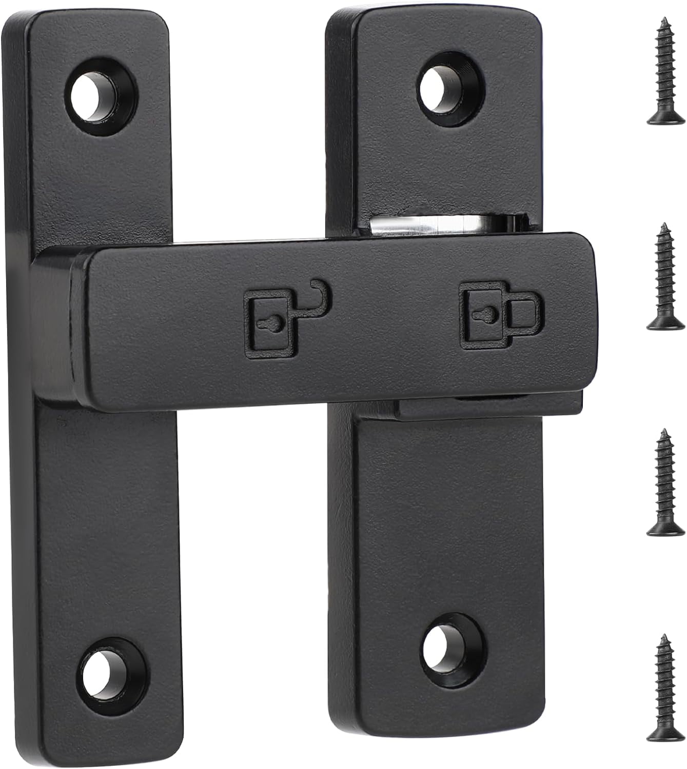 Flip Latch Lock 180 Degree Gate Latches Black Heavy Duty Sliding Door ...