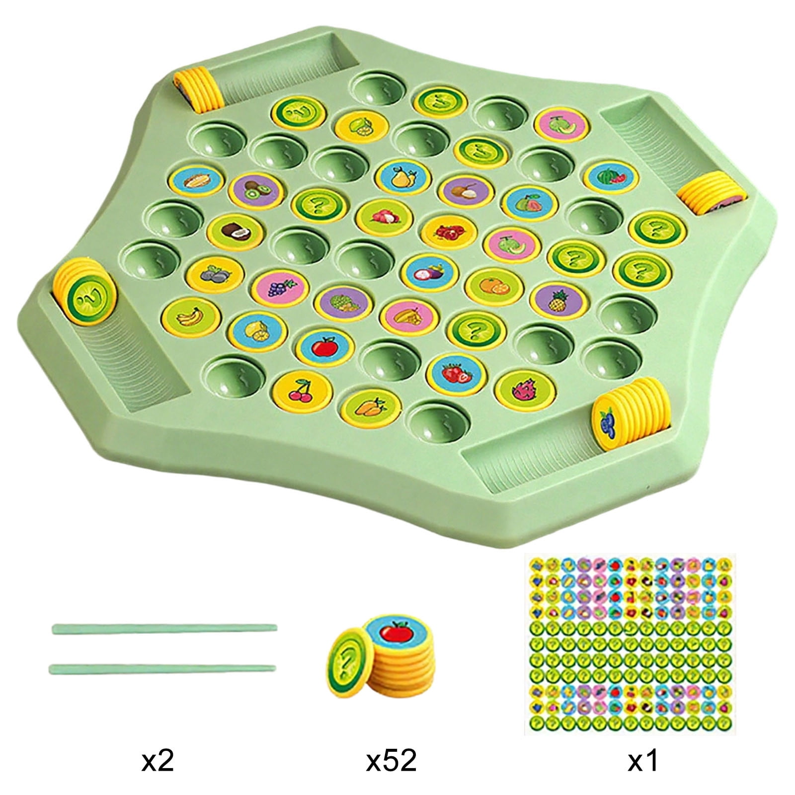 Flip Match Board Game, Memory Checkerboard Over Card Board, 52pcs Fruit ...