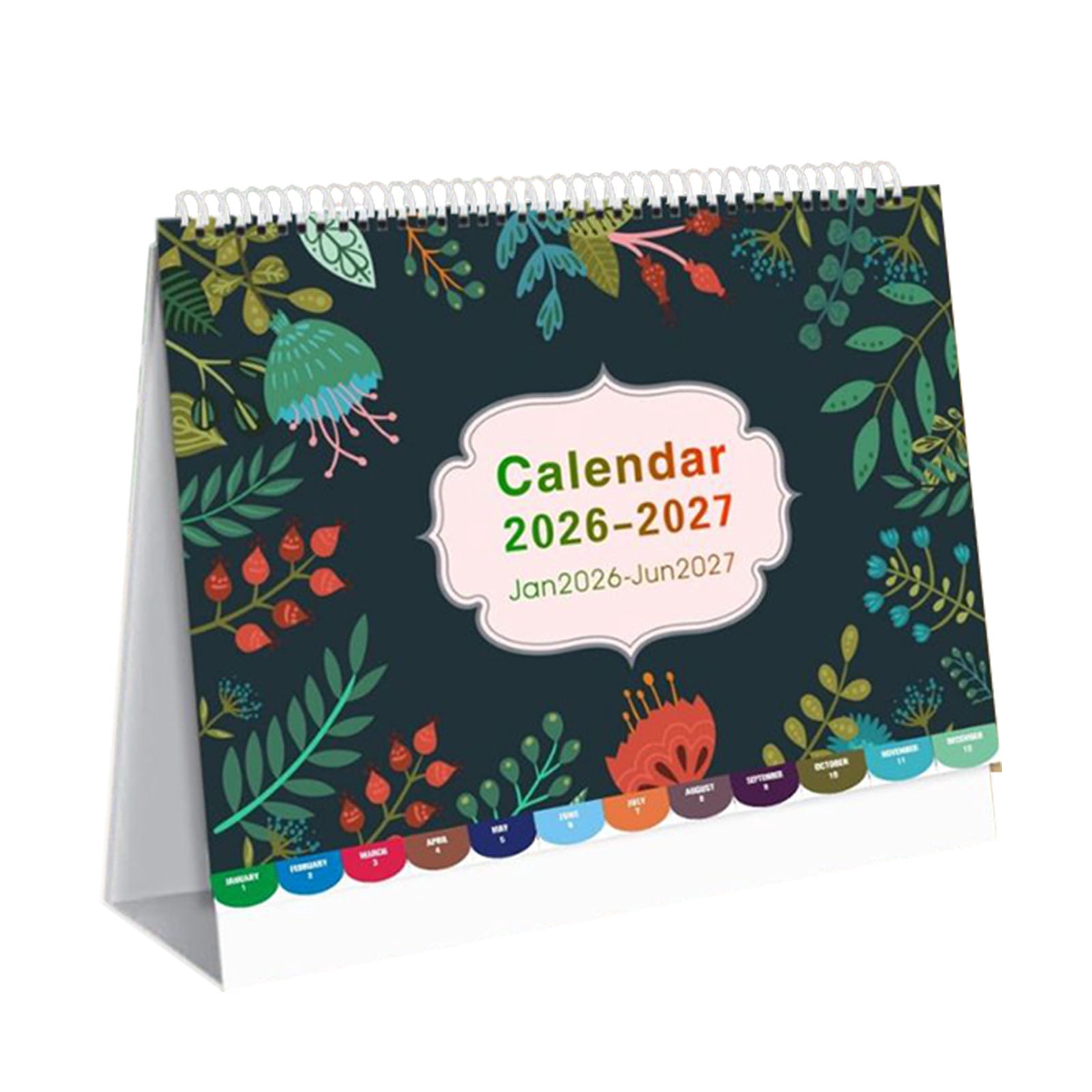 Flip Monthly Desk Calendar, 12 Months Desktop Calendar with Stand, Wire ...