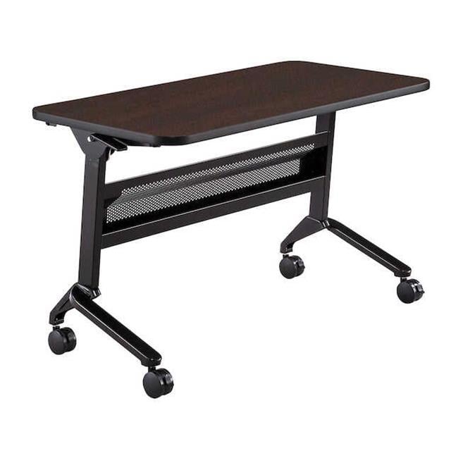 Flip-N-Go Rectangular Training Table - Black & Mocha - 29 x 48 x 24 in ...