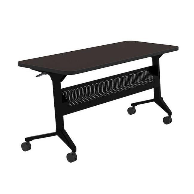 Flip-N-Go Rectangular Training Table - Black & Mocha - 29 x 60 x 24 in ...